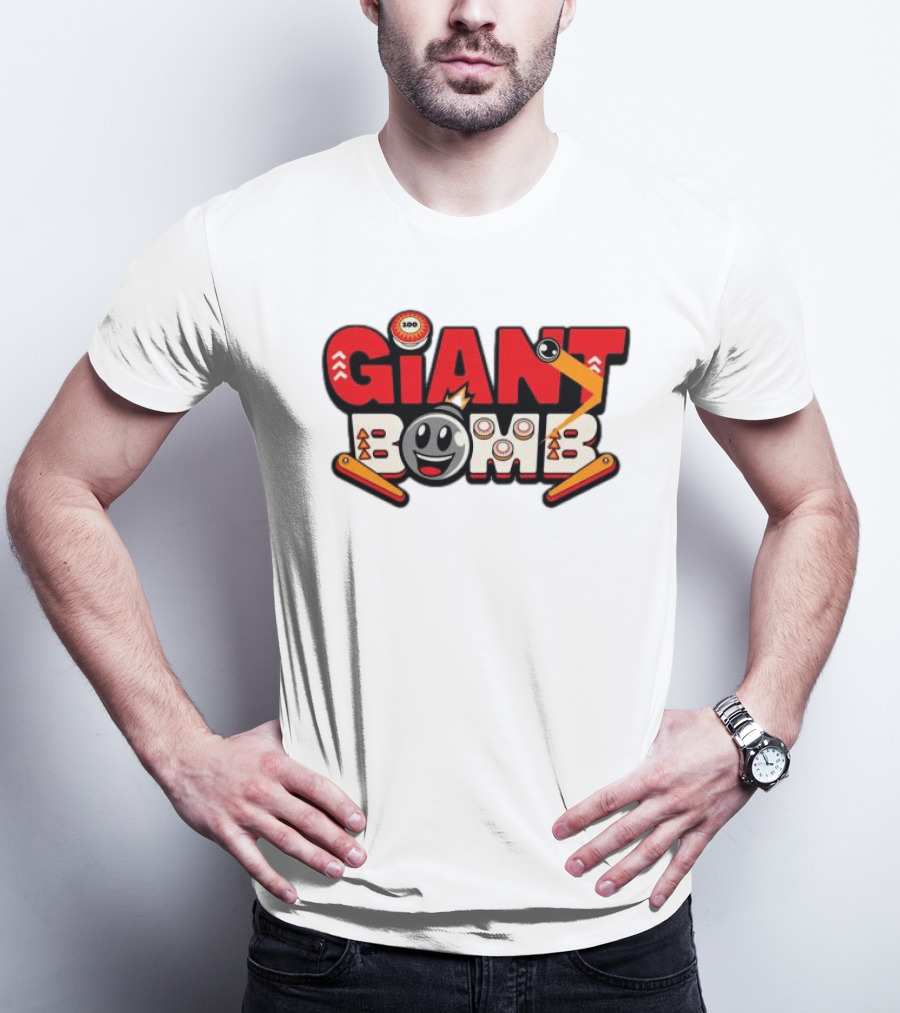 Giant Bomb Pinball Arcade Game Logo Retro Style Hat T-Shirt