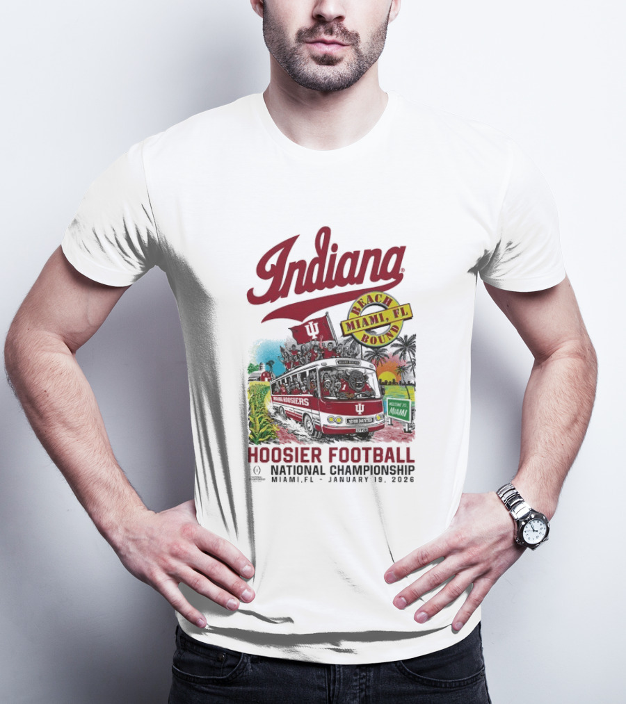 Indiana Hoosiers Football National Championship Beach Bound Miami FL January 2026 T-Shirt