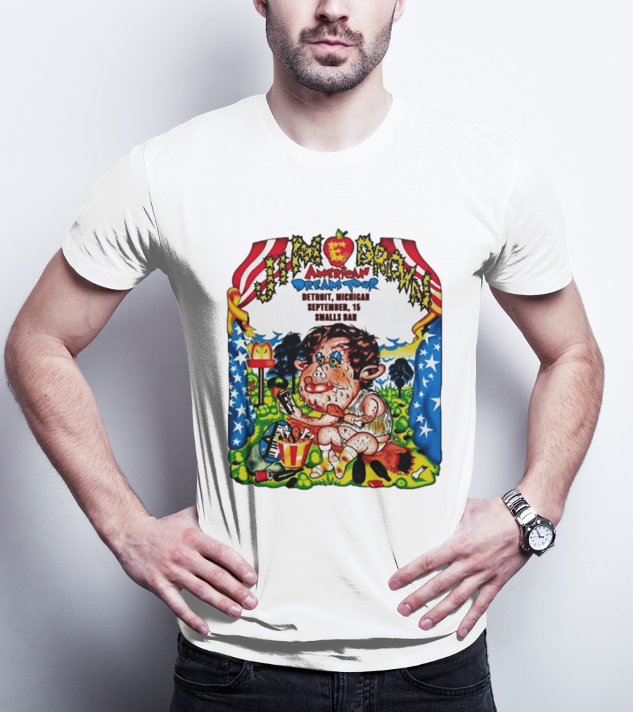 Jim E. Brown American Dream Tour Detroit Michigan September 15 Smalls Bar Concert T-Shirt