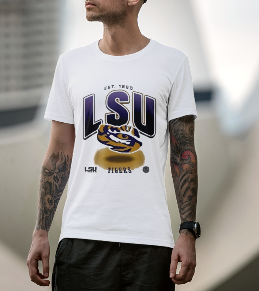 LSU Tigers Est. 1860 Bold Letter Tiger T-Shirt