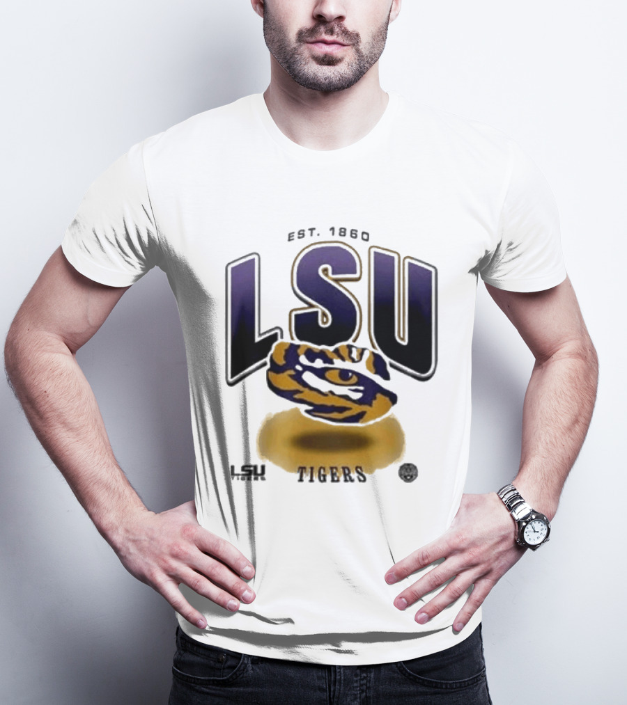 LSU Tigers Est. 1860 Bold Letter Tiger T-Shirt