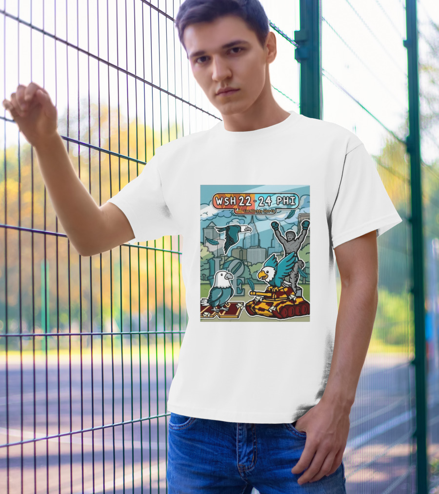 CornDoggy Sports WSH 22 24 PHI Washington Vs Philadelphia Eagles And Tank Scene T-Shirt