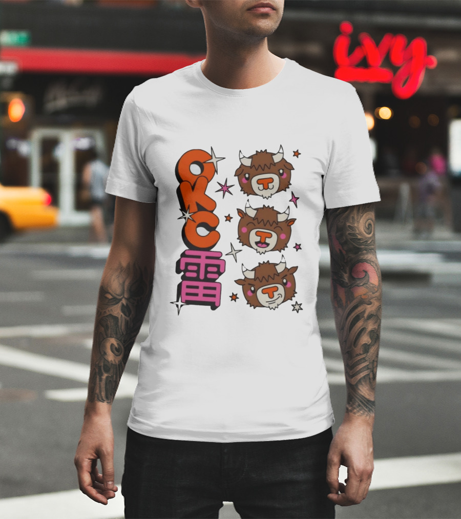 OKC Thunder Kawaii Bison Buffalo NBA Japan T-Shirt