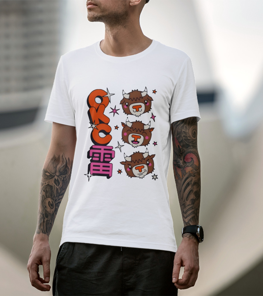 OKC Thunder Kawaii Bison Buffalo NBA Japan T-Shirt