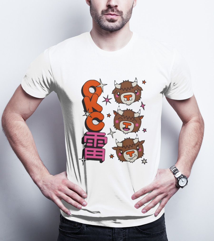 OKC Thunder Kawaii Bison Buffalo NBA Japan T-Shirt