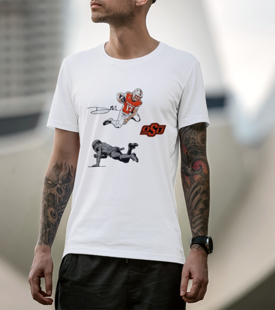 Oklahoma State Cowboys Football Drew Mestemaker Air Mesty OSU Quarterback 17 T-Shirt