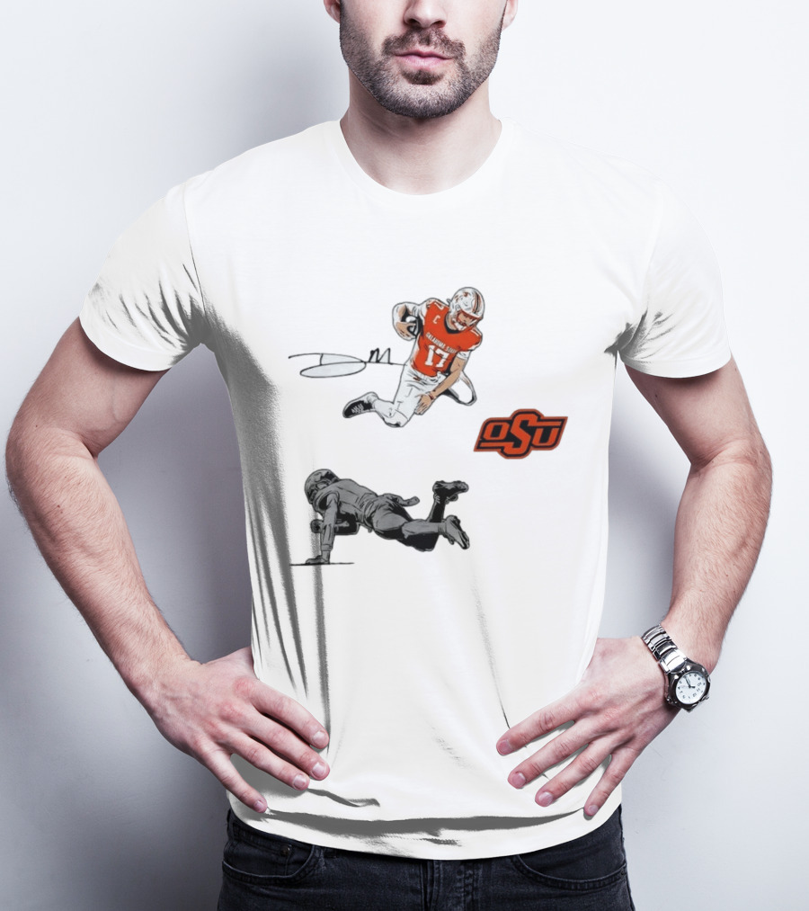 Oklahoma State Cowboys Football Drew Mestemaker Air Mesty OSU Quarterback 17 T-Shirt