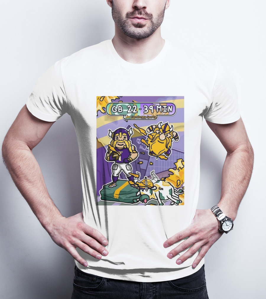 GB 22 39 MIN CornDoggy Sports Green Bay Packers Vs Minnesota Vikings T-Shirt