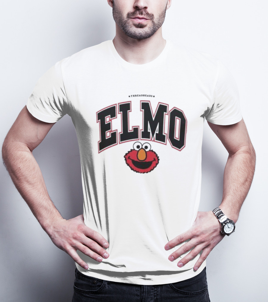 Qagoma Store 2023 Elmo College Red Ringer T-Shirt