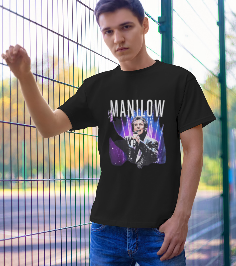 Manilow Concert Tour Photo With Microphone And Lights T-Shirt
