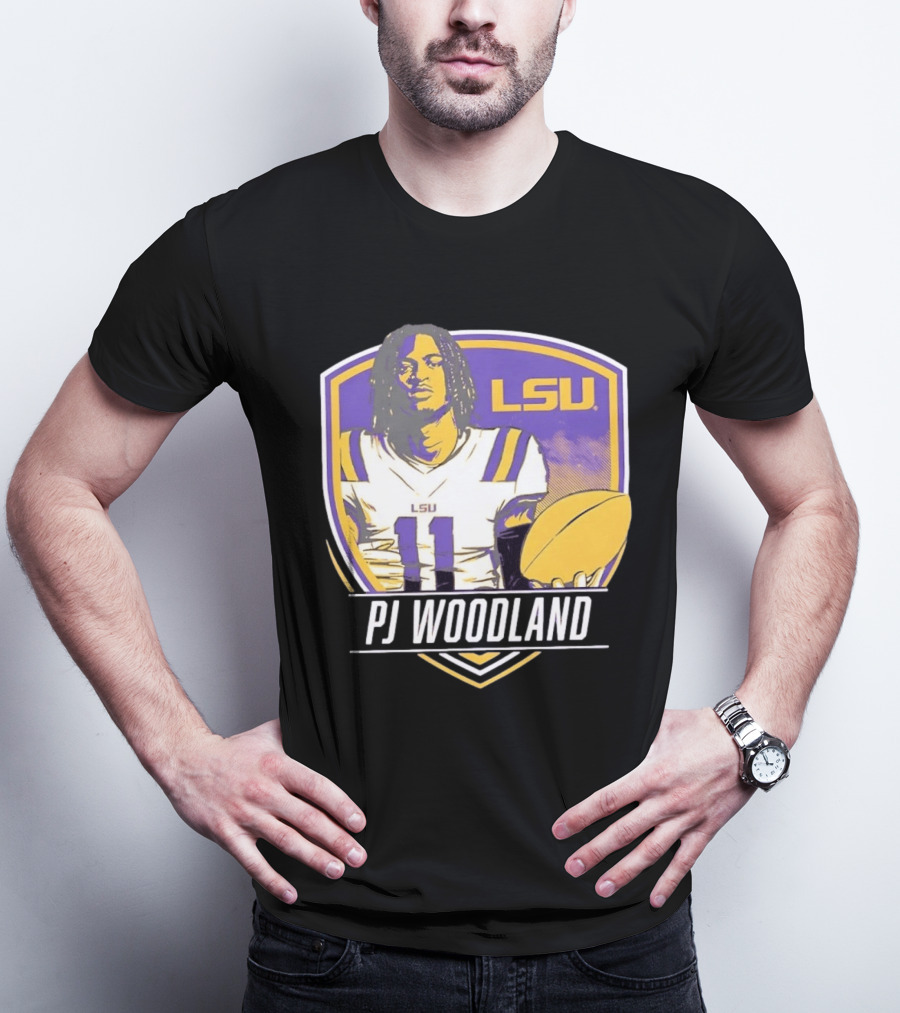LSU Tigers Football PJ Woodland No 11 T-Shirt