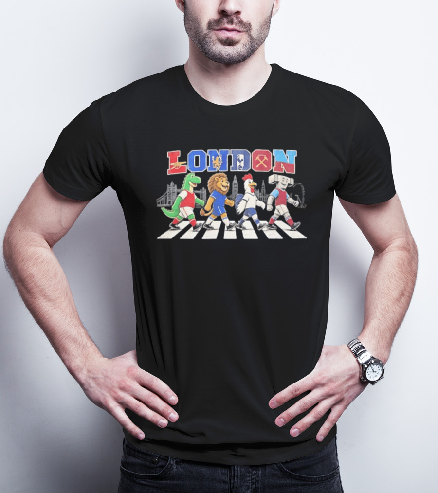 London Abbey Road Football Mascots Spurs Arsenal Chelsea West Ham T-Shirt