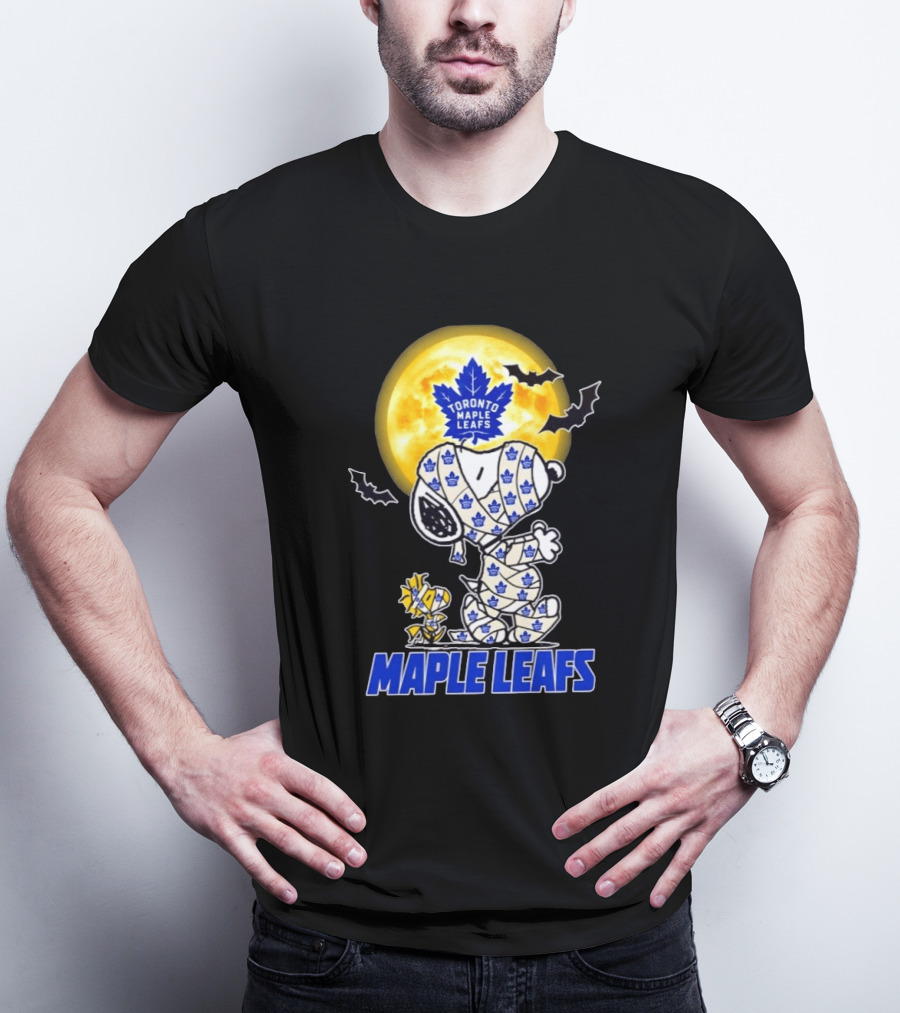 Toronto Maple Leafs Snoopy Woodstock Mummy Halloween Collaboration T-Shirt