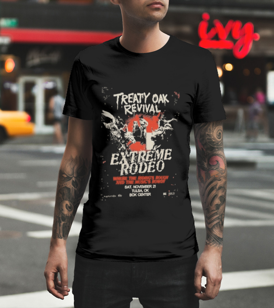 Treaty Oak Revival Extreme Rodeo Event November 21 2026 Tulsa OK BOK Center T-Shirt