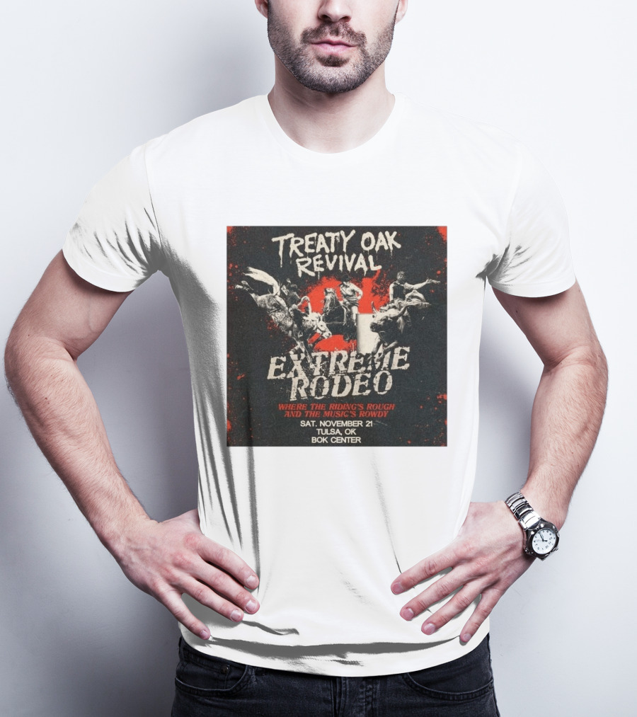 Treaty Oak Revival Extreme Rodeo Tulsa OK November 21 Bok Center Event T-Shirt