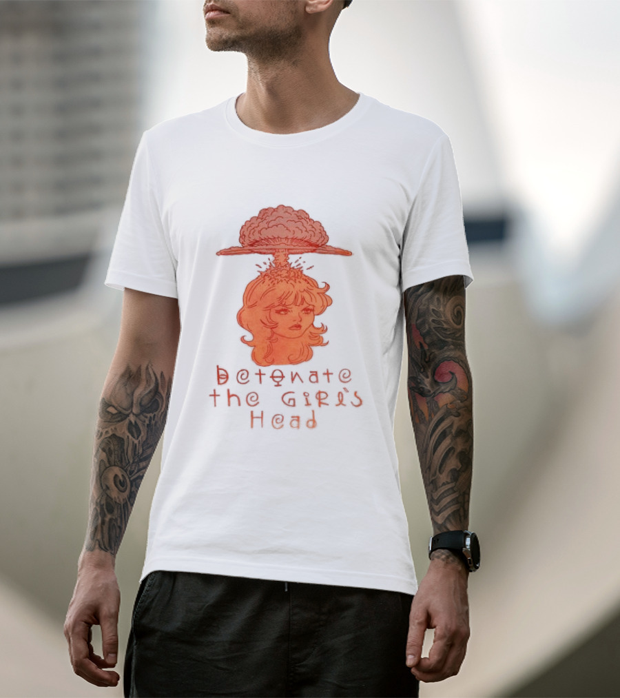 Hydeforce Store Detonate The Girl's Head Oat Dye T-Shirt