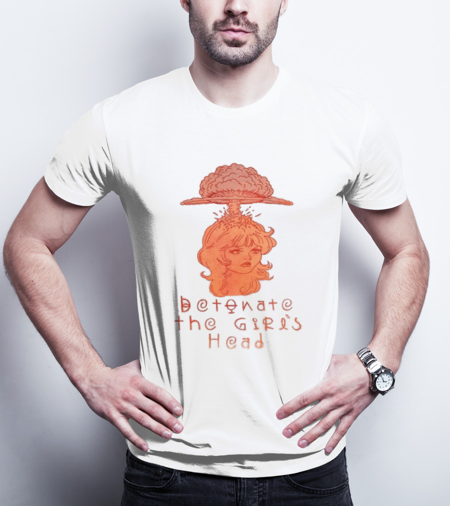 Hydeforce Store Detonate The Girl's Head Oat Dye T-Shirt
