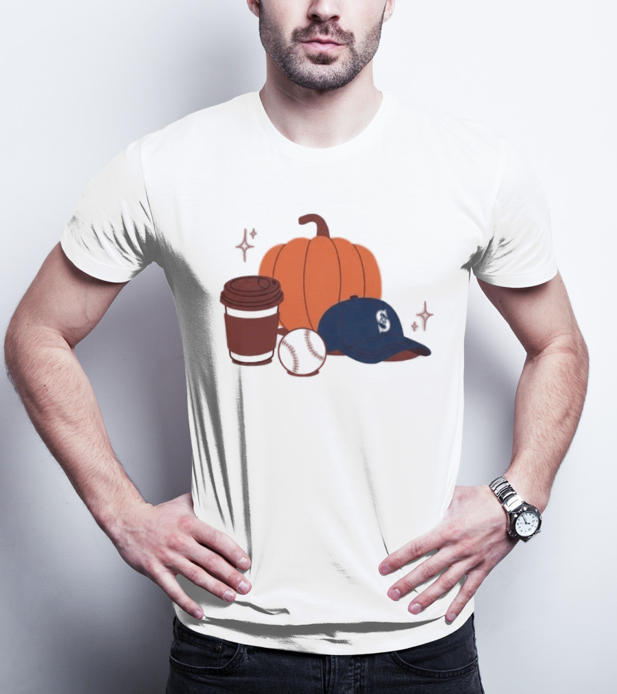 Mariners Pumpkinpalooza Coffee Baseball Cap Pumpkin T-Shirt