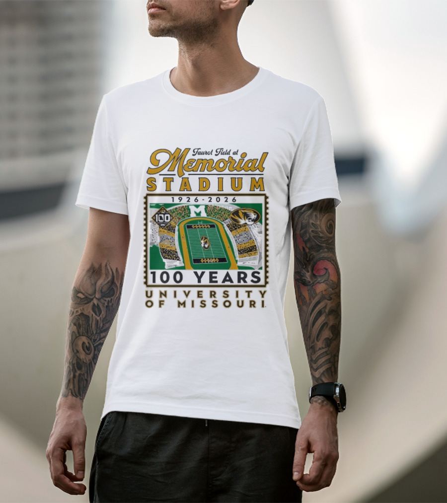 Faurot Field Memorial Stadium 1926 2026 Centennial University Of Missouri 100 Years T-Shirt