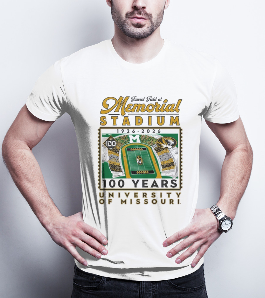 Faurot Field Memorial Stadium 1926 2026 Centennial University Of Missouri 100 Years T-Shirt