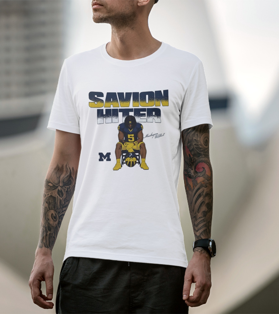Savion Hiter No 5 Michigan Wolverines Football M T-Shirt