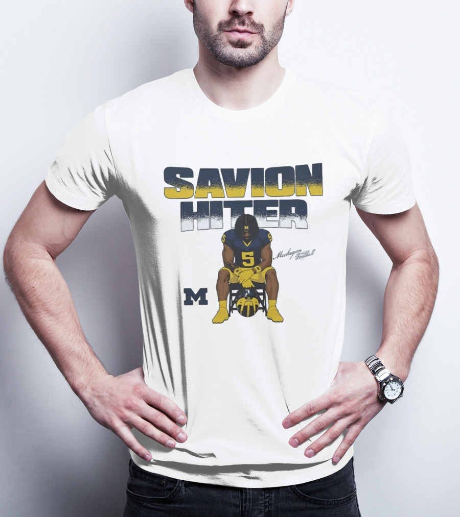 Savion Hiter No 5 Michigan Wolverines Football M T-Shirt