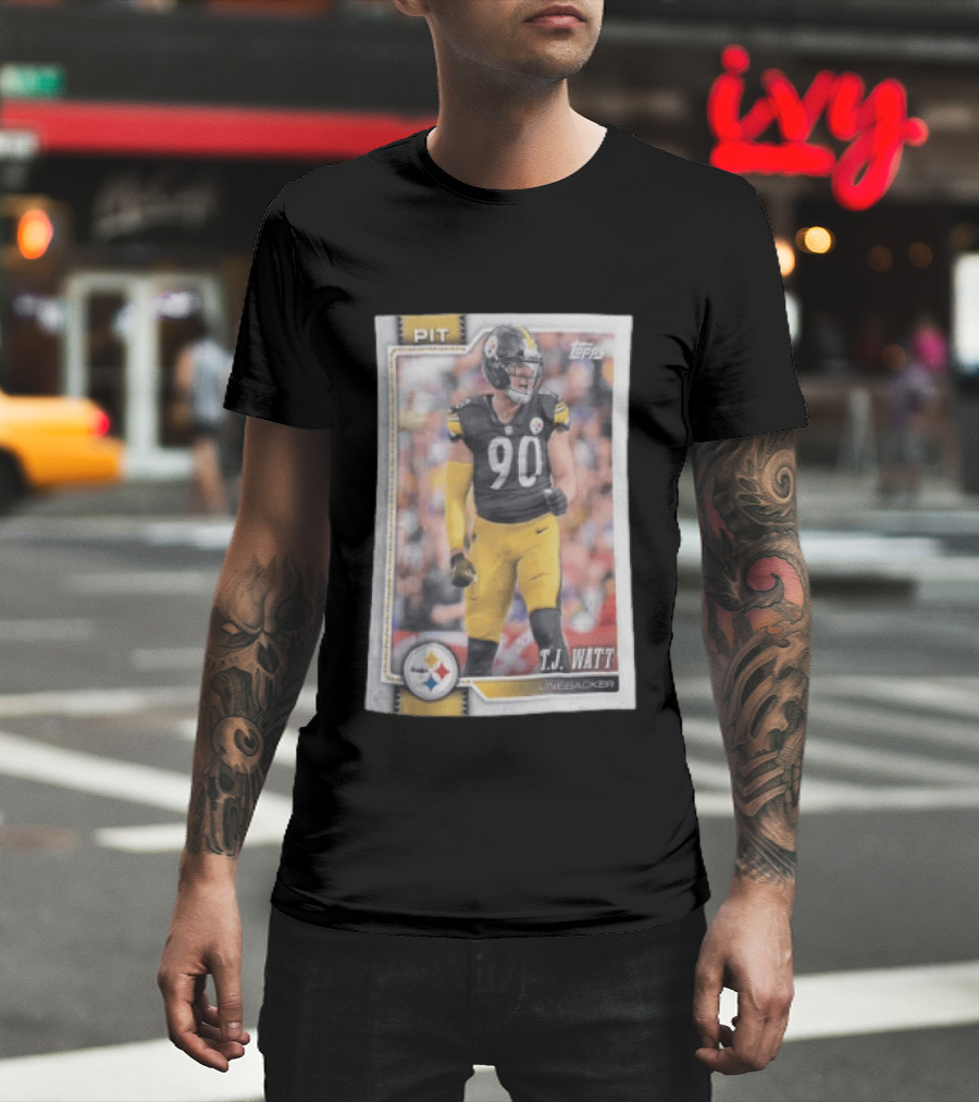 2026 Topps Football T.J. Watt Steelers Linebacker Card Pitt 90 T-Shirt