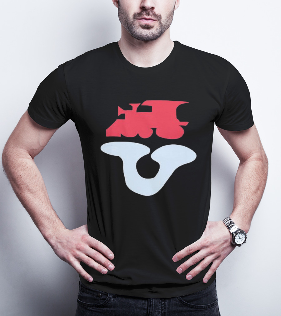 Dover Street Market Store Shop Cdg Red Train Blue Shape T-Shirt