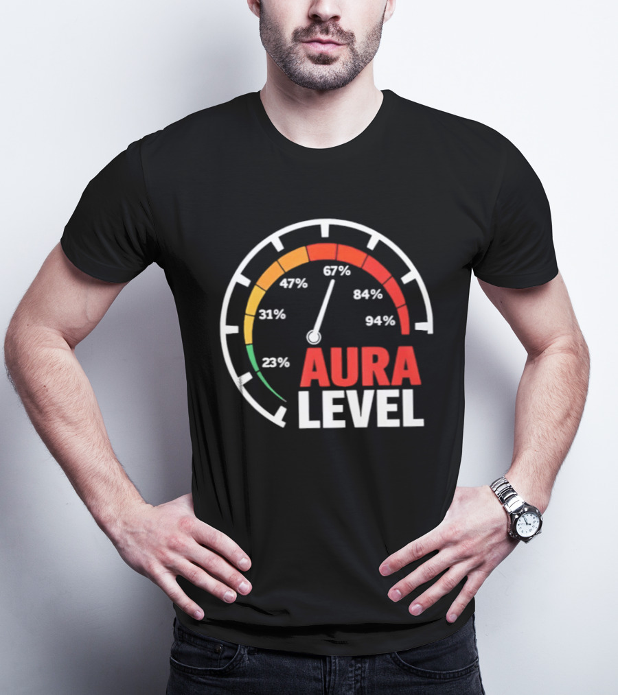 Aura Level Percentage Gauge 23% 31% 67% 84% 94% T-Shirt