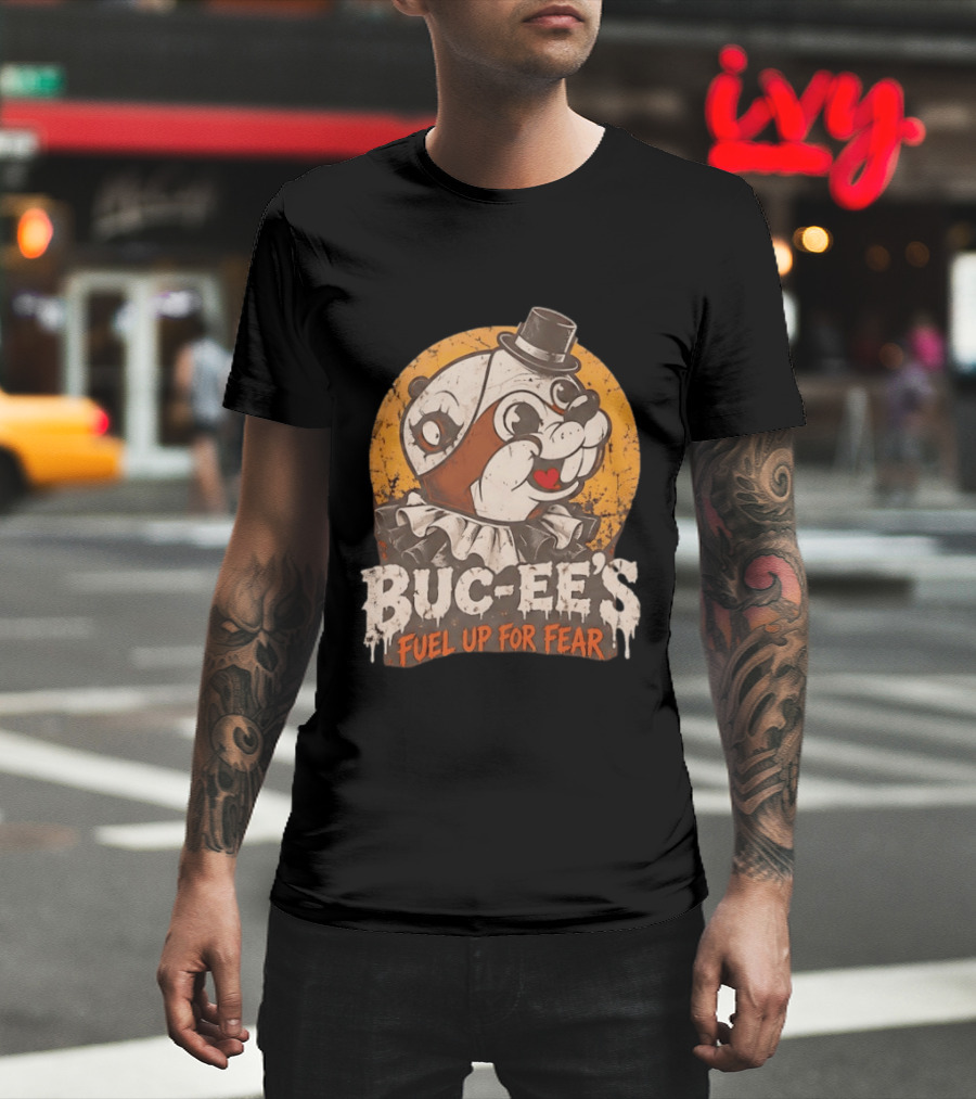 Buc Ee's Fuel Up For Fear Halloween Creepy Clown T-Shirt