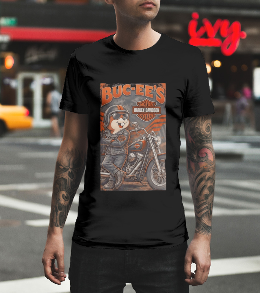 Buc Ee's Motor Cycles Harley Davidson Vintage Biker T-Shirt