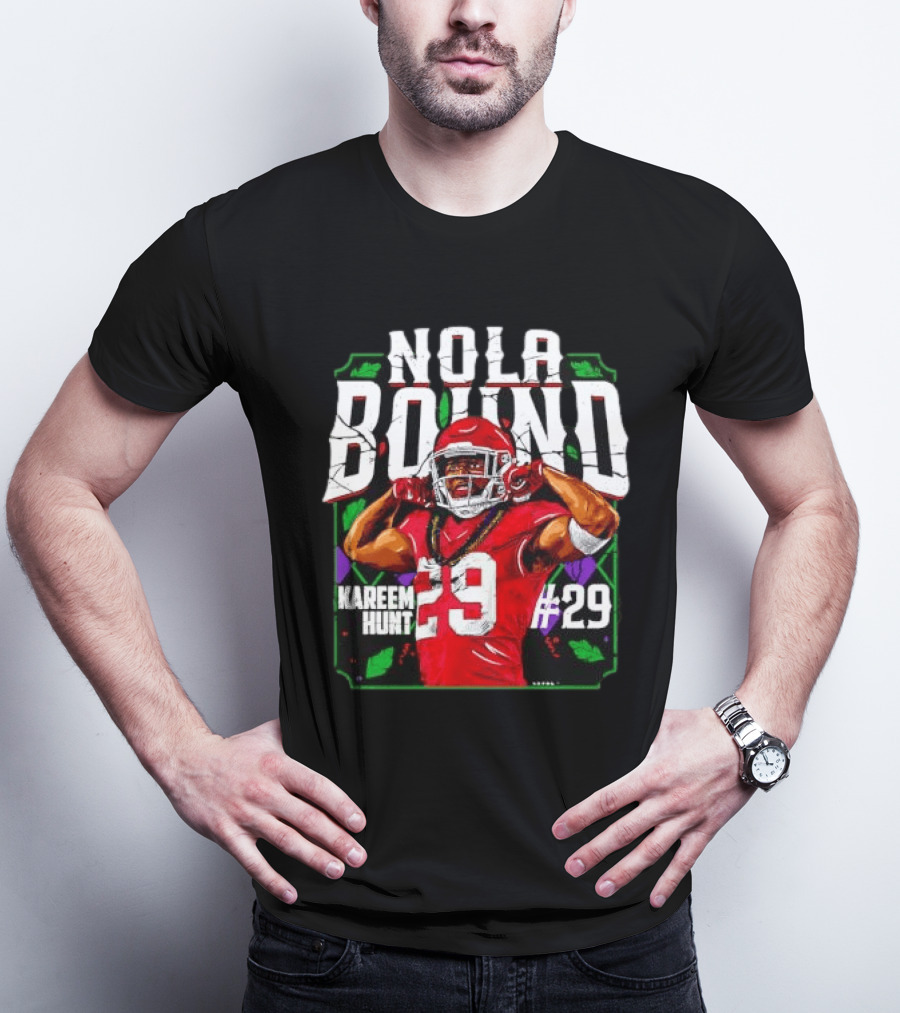 NOLA Bound Kareem Hunt Kansas City Chiefs #29 Jersey Football T-Shirt
