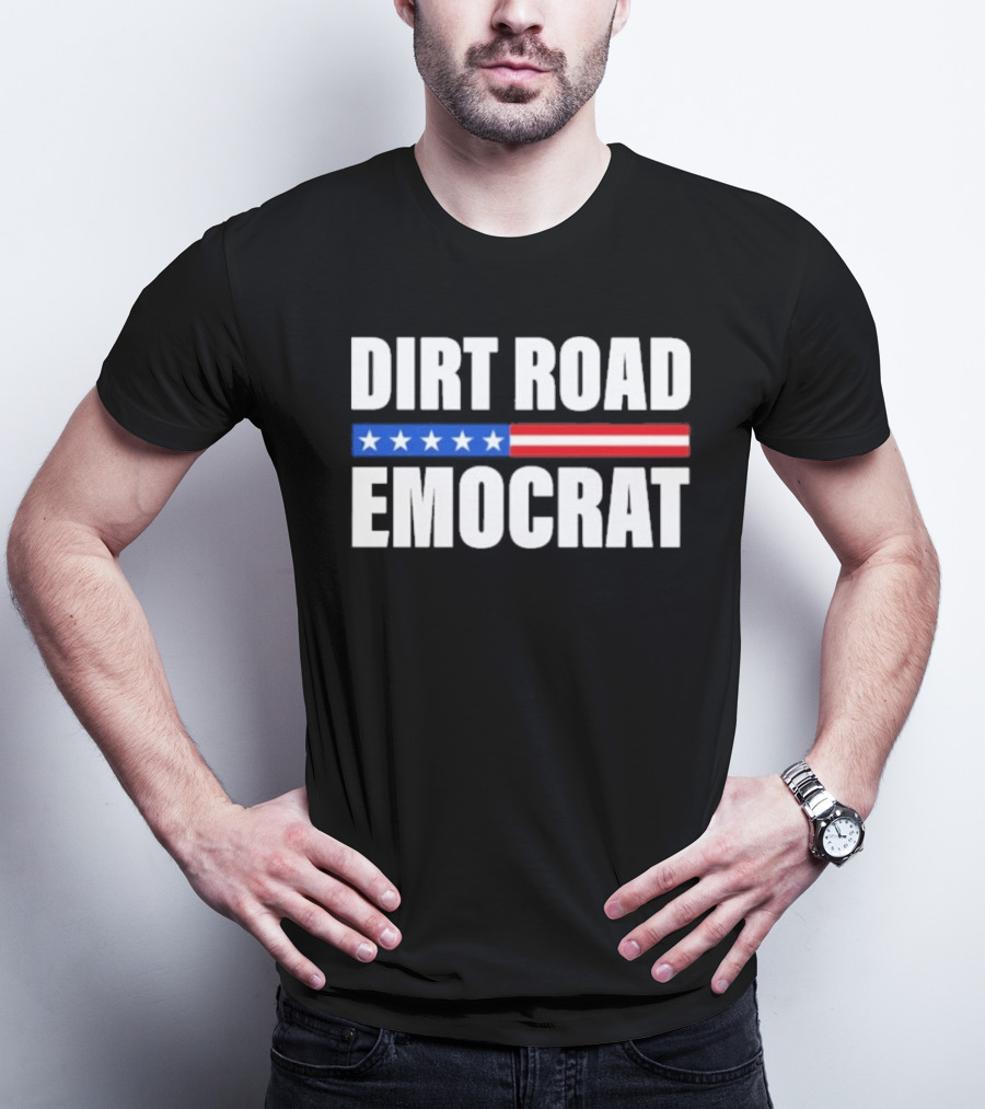 Dirt Road Democrat American Flag Stars Stripes T-Shirt