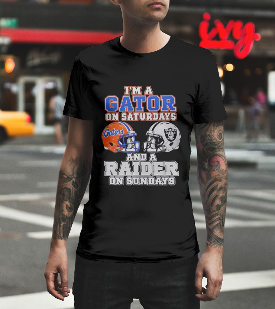 Gator Football Saturdays Raider Football Sundays T-Shirt