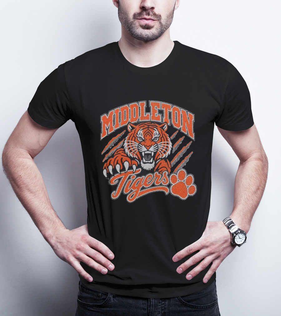 Middleton Tigers Fierce Claw Paw Print T-Shirt