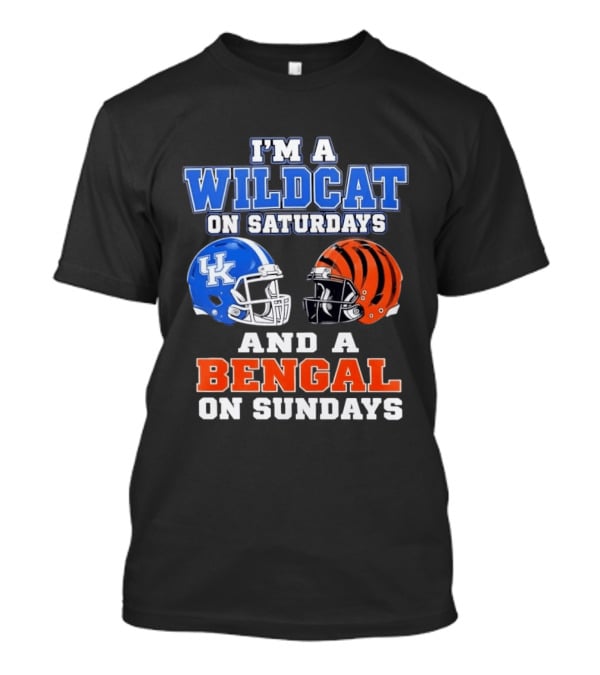 I'm A Wildcat UK Helmet Saturdays Bengal Helmet Sundays T-Shirt