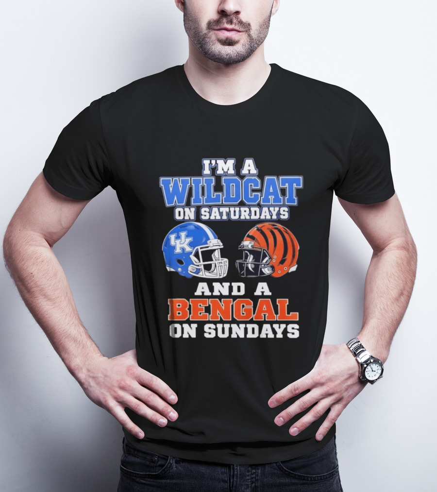 I'm A Wildcat UK Helmet Saturdays Bengal Helmet Sundays T-Shirt