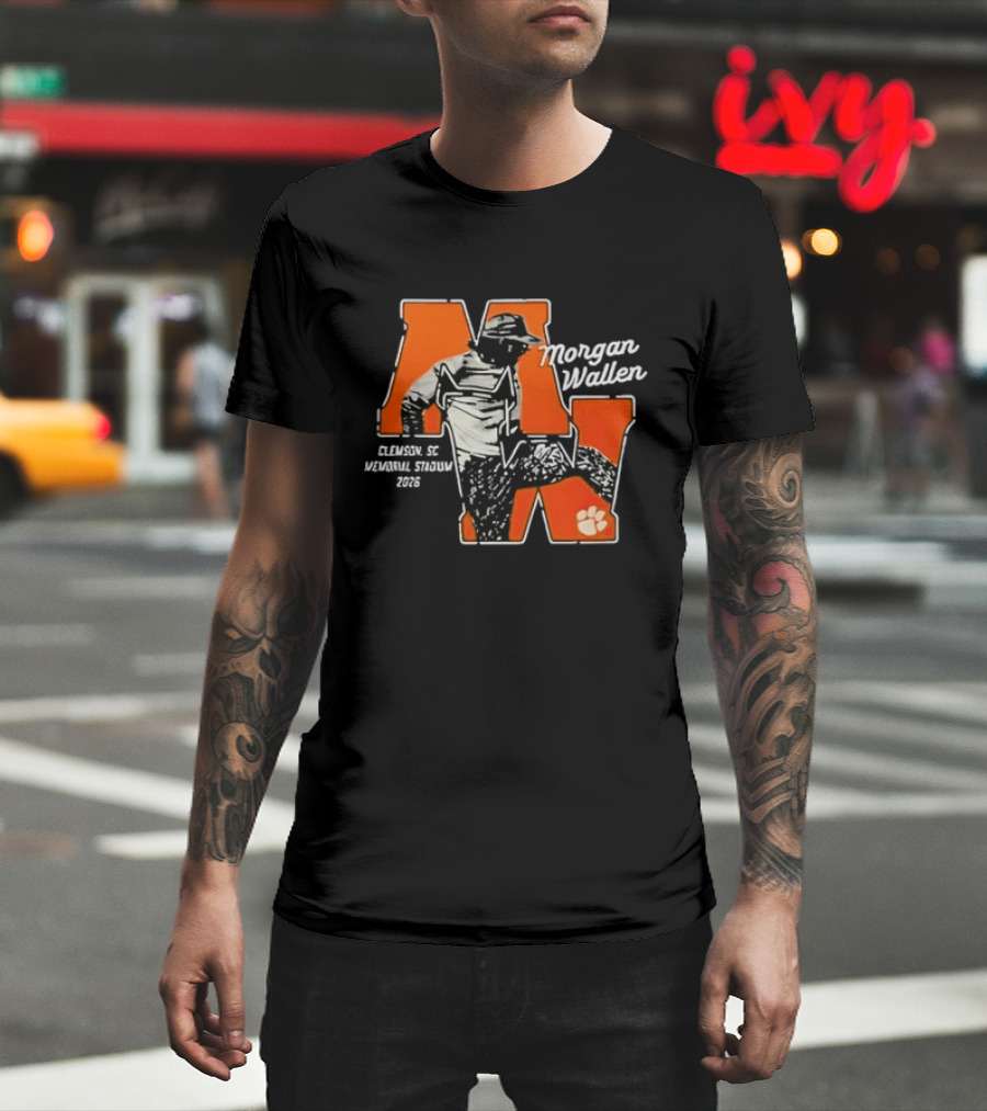 Morgan Wallen Clemson SC Memorial Stadium 2026 Tour Concert Tiger Paw T-Shirt