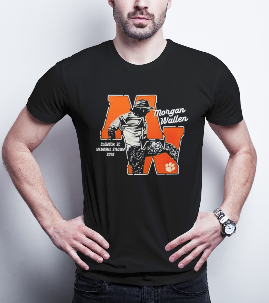 Morgan Wallen Clemson SC Memorial Stadium 2026 Tour Concert Tiger Paw T-Shirt