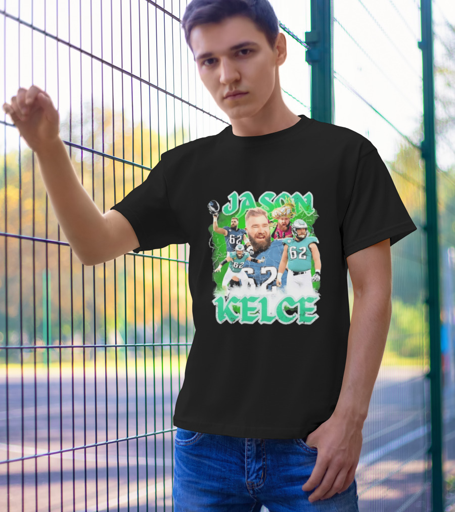 Jason Kelce 62 Philadelphia Eagles Vintage Style Football Fan T-Shirt