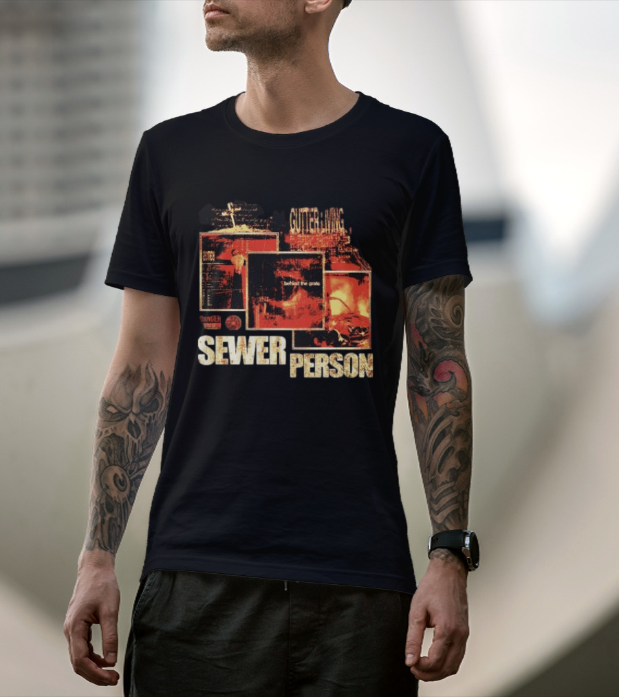 Sewer Person Gutter Living Behind The Grave Danger Warning T-Shirt