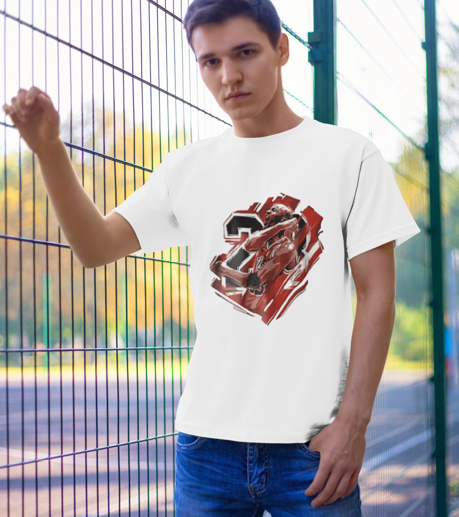 Basketball Player Number 23 Celebration Red Brushstrokes T-Shirt