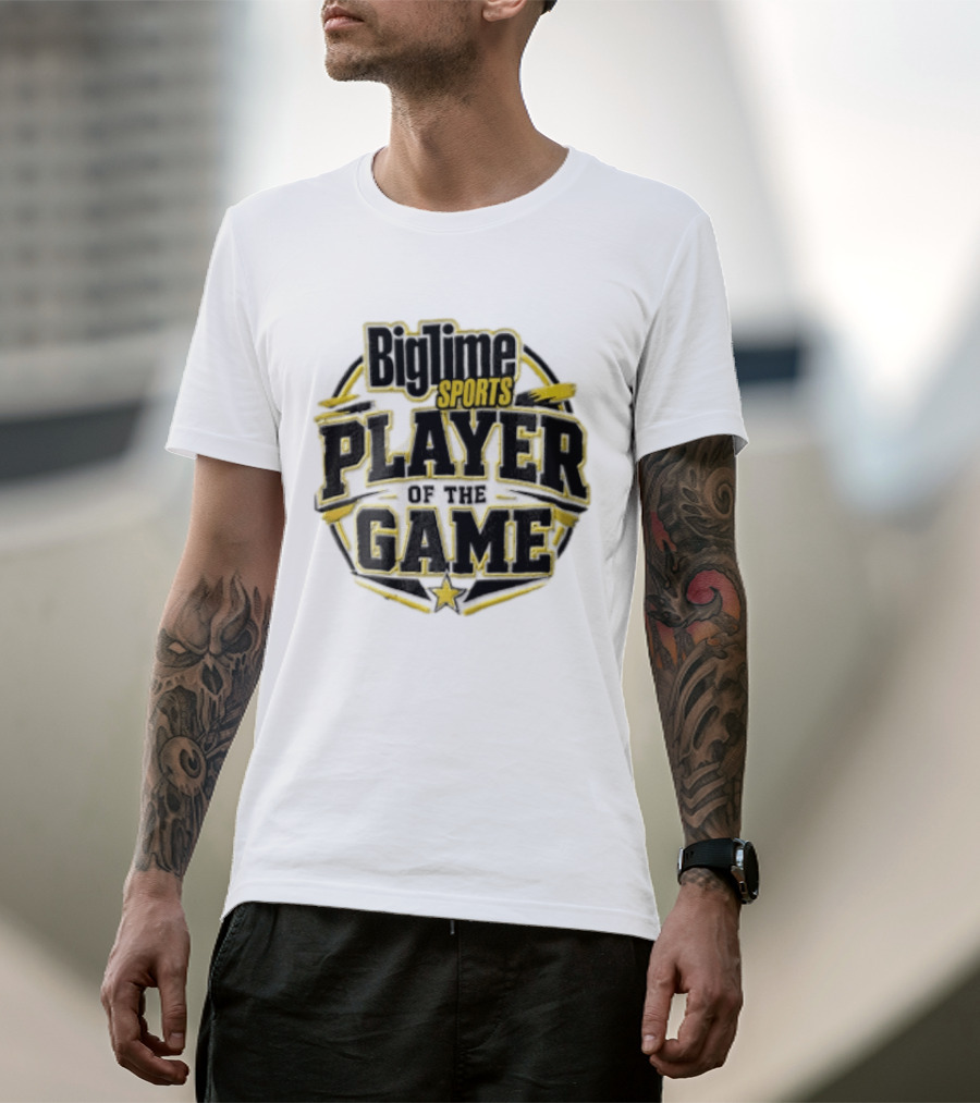 Bigtime Sports Player Of The Game Star Yellow Frame T-Shirt