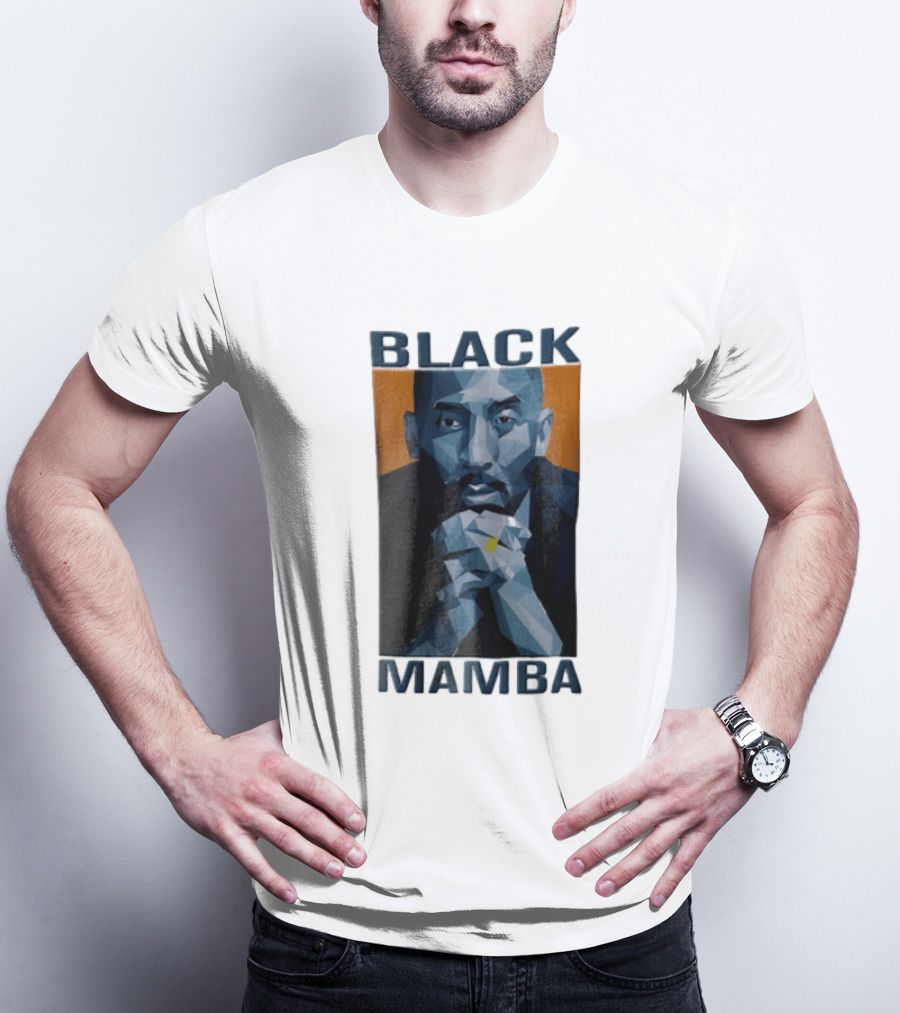 Black Mamba Low Poly Geometric Hands Clasped Orange T-Shirt
