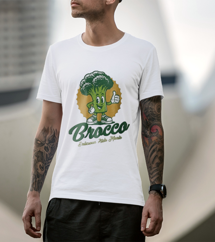 Brocco Delicious Kids Meals Cartoon Broccoli Thumbs Up T-Shirt