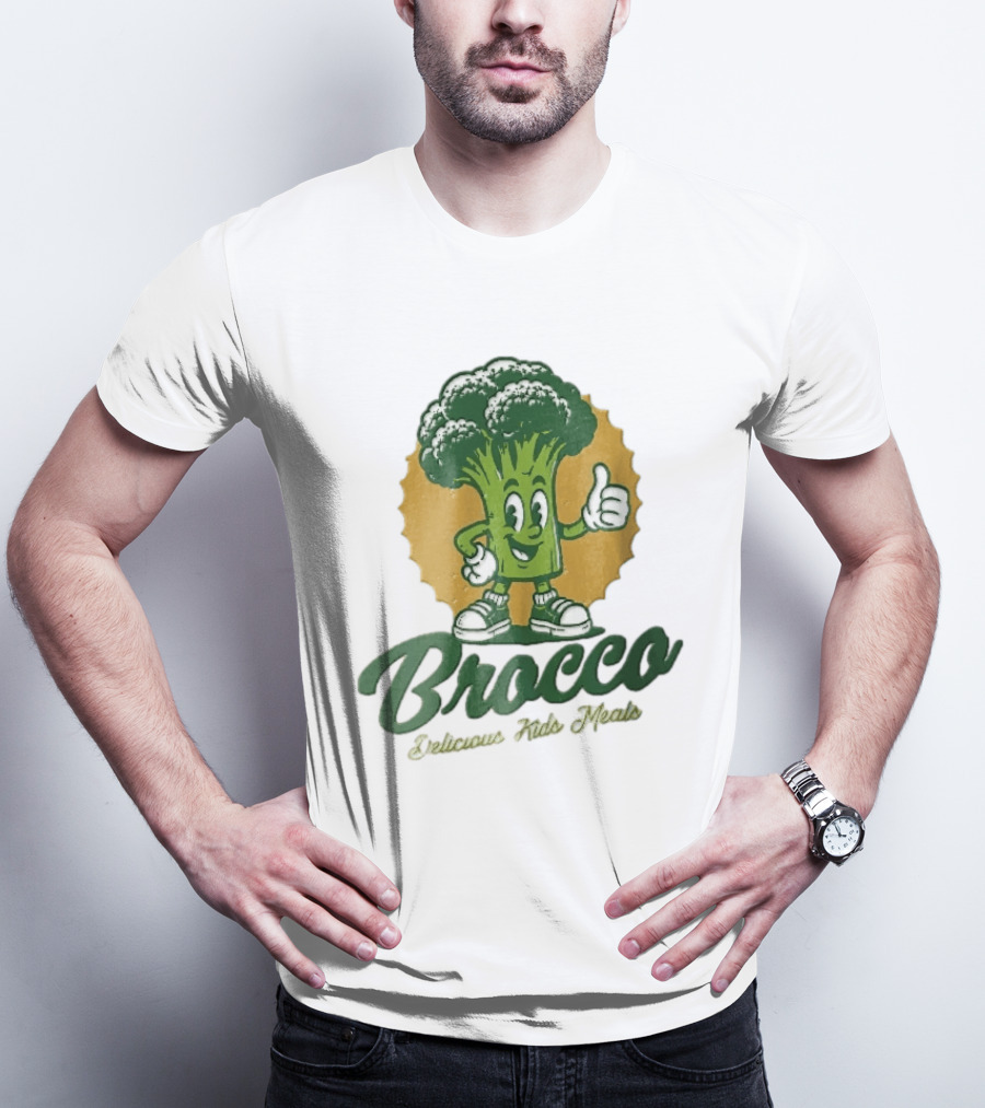 Brocco Delicious Kids Meals Cartoon Broccoli Thumbs Up T-Shirt