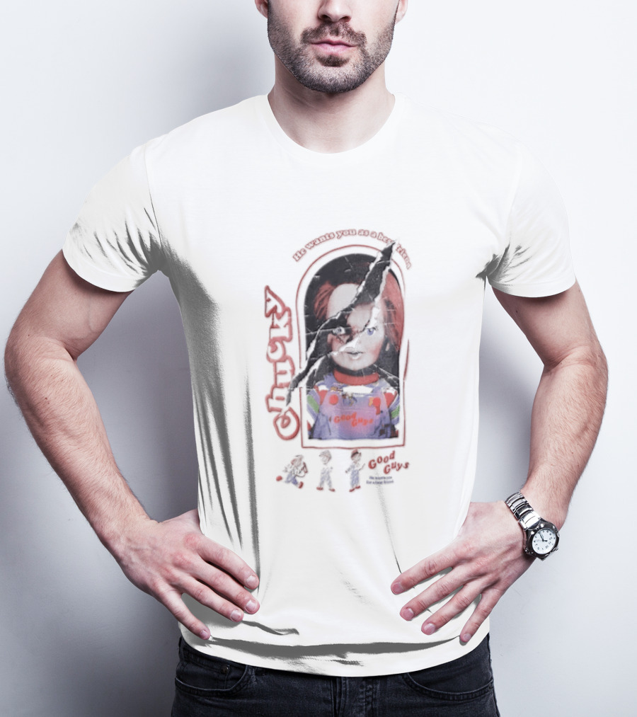 Chucky He Wants You As A Best Friend Good Guys Doll Cartoon Figures T-Shirt
