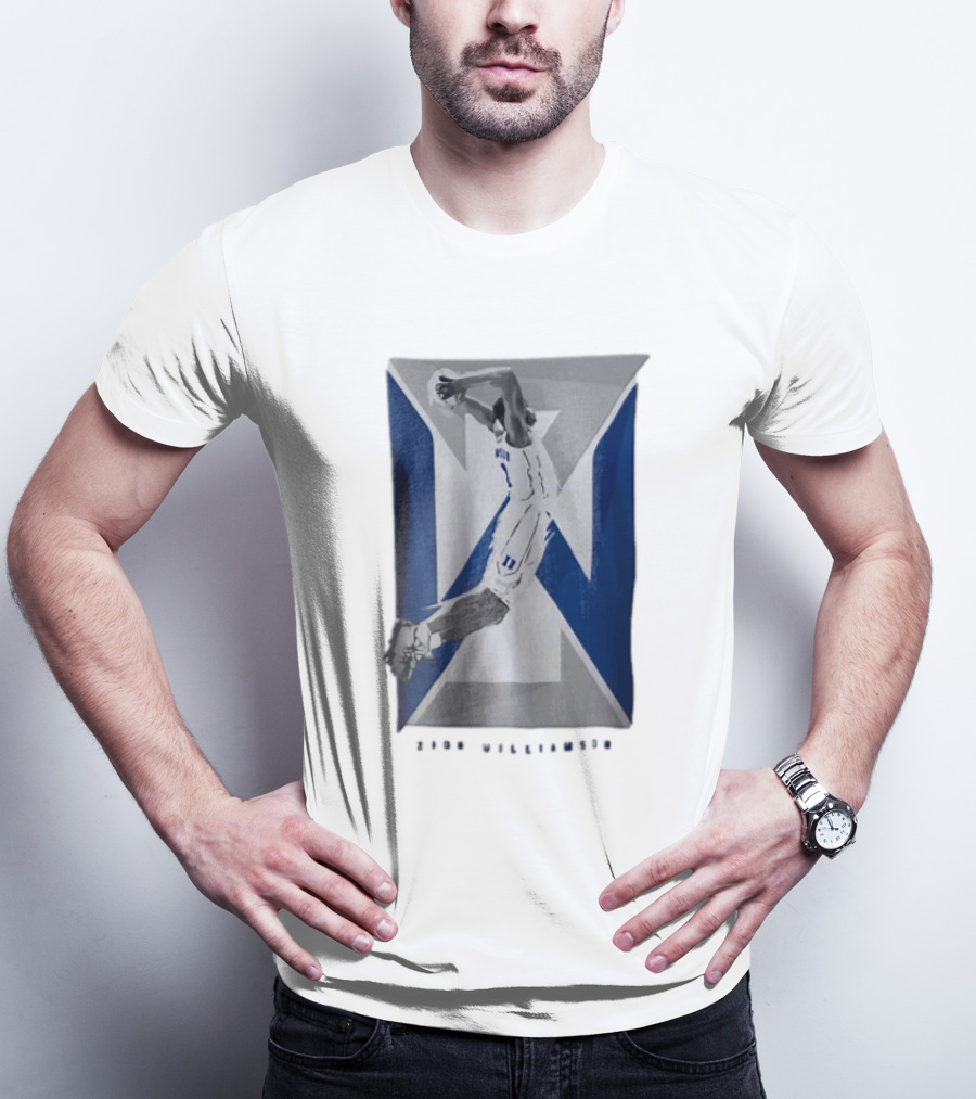 Duke Blue Devils NCAA Zion Williamson Basketball Player Dunking Geometric Number 1 T-Shirt