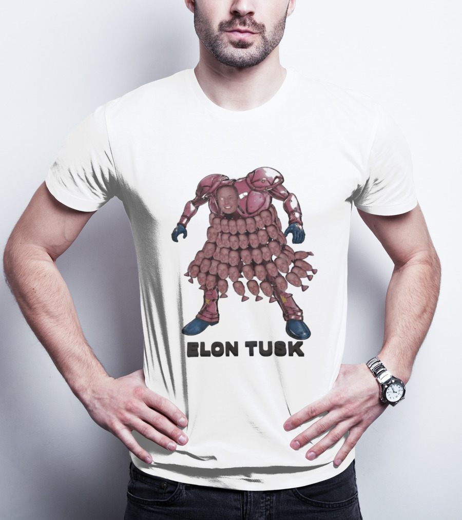 Elon Tusk Bootleg Collage Meme Unique Robot Face Fusion T-Shirt