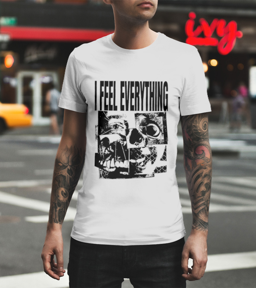 I Feel Everything Horror Skull Face T-Shirt